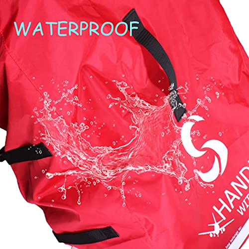 SLYNNAR Car Seat Travel Bag for Airplane - Waterproof Padded Backpack Straps Fits Convertible Car Seats, Infant carriers & Booster Seats, Red