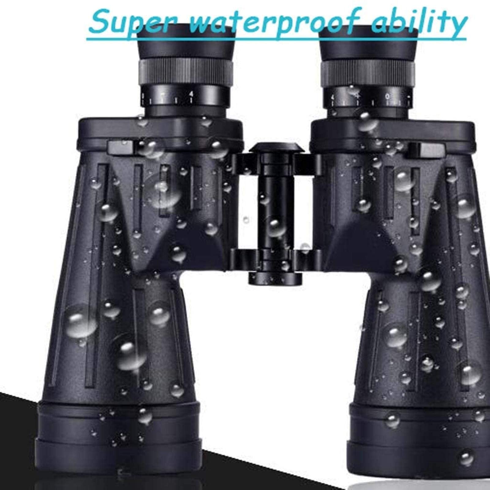 10X50 FMC Binoculars Metal Shockproof Body Binoculars Super Waterproof Ability Large Eyepiece Telescope with Distance Measuring Nitrogen Filling Waterproof