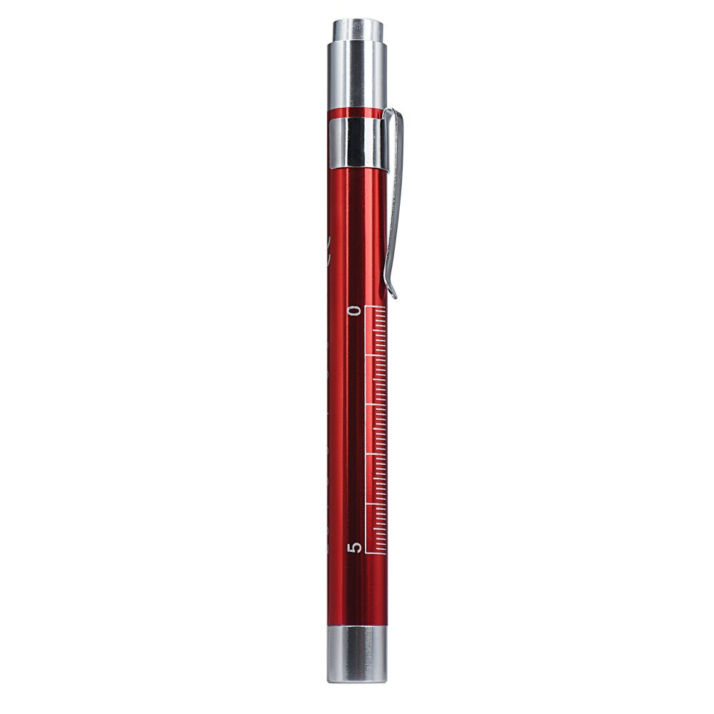 Gonwan Pen Light Led Penlight Lighting Mini Size Bright Dazzling Effect Anodized Reusable Portable Bright Clear Light Medical Pen Light for Nurses Doctors, Red, 13.5cm(L)x1.2cm(Dia)( approx)