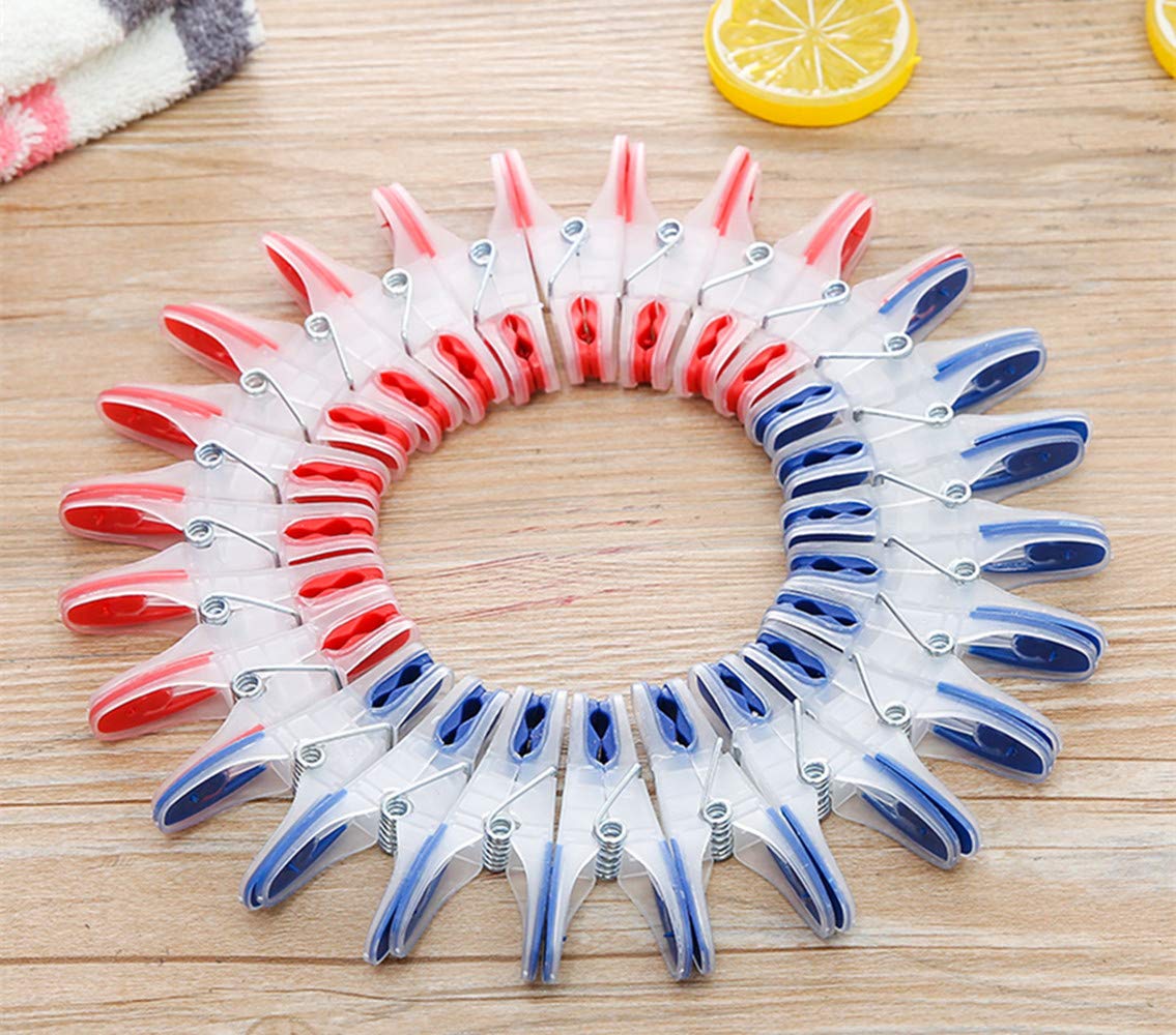 24 Pack Cute Clear Clothes Pins for Pictures Bathroom Clothesline Pegs Shirt Clips for Chip Bags Kitchen