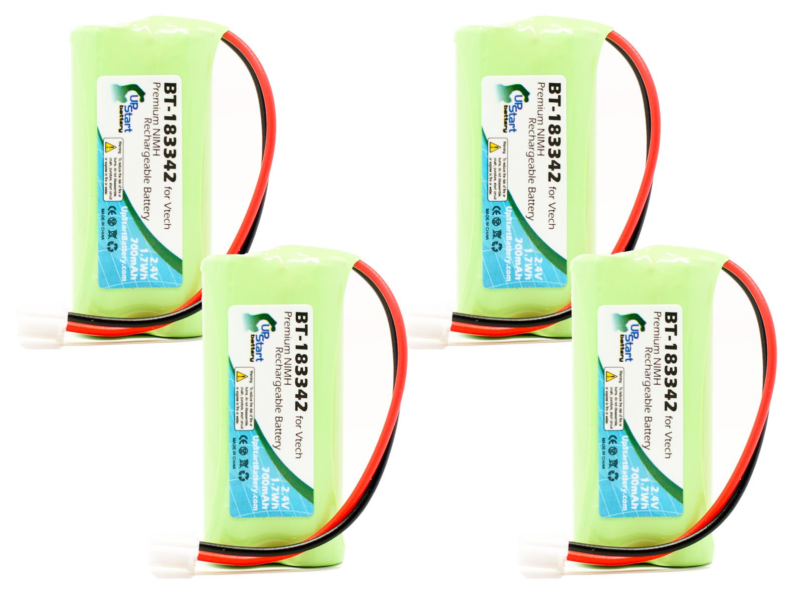 4 Pack - Replacement for AT&T CL82413 Battery - Compatible with AT&T Cordless Phone Battery (700mAh 2.4V NI-MH)
