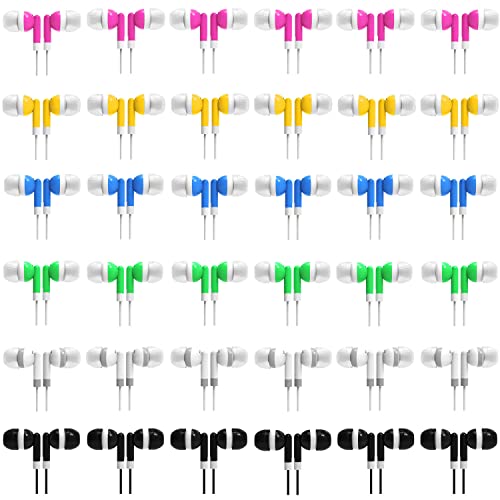 120 Pack Bulk Earbud Headphones Multi Colors Earphones Perfect for School Classroom Students Kids Children Gifts and Adults-Wholesale Disposable Earphones