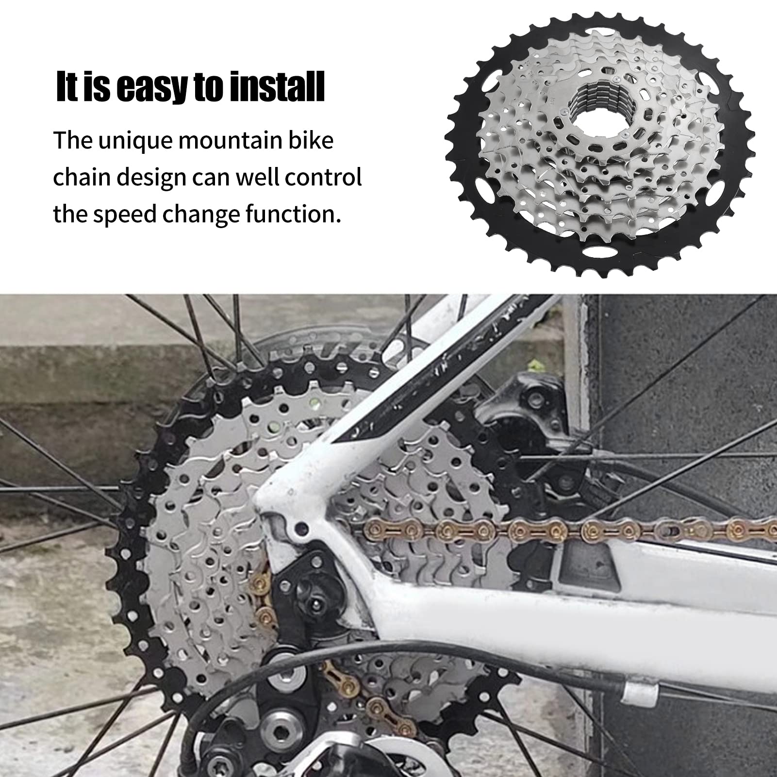 01 02 015 11‑40T Cassette Sprocket, Anti Rust Bike Freewheel Cassette Wear Resistant for Road Bicycle