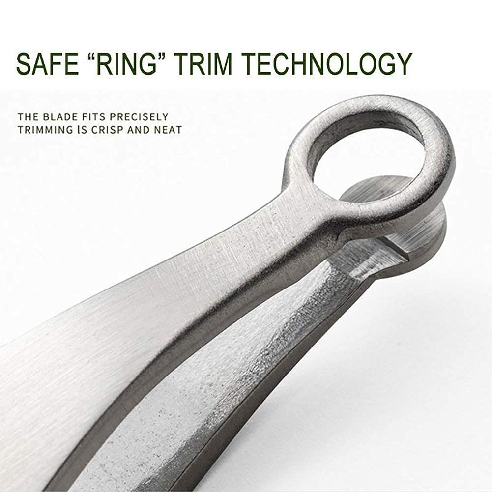 Anvirtue Universal Nose Hair Trimming Tweezers, Stainless Steel Eyebrow Trimmer, Friendly Round Tip, No Mirror Needed Easy Cut, for Noses, Sideburns, Brow, Body (1PC)