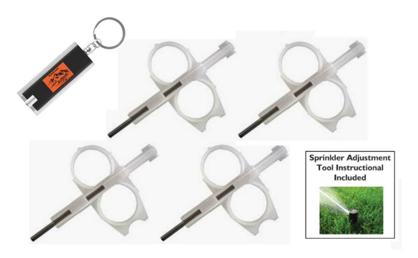 4 Pack Hunter PGP Rotor Adjustment Tool β PGP Sprinkler Keys / Rotor Tool / PGP Adjustment Tool, Hunter Irrigation Sprinkler Key Adjustment Wrench Fits: PGP, PGJ, I20, I25, I40 Heads + LED Keychain