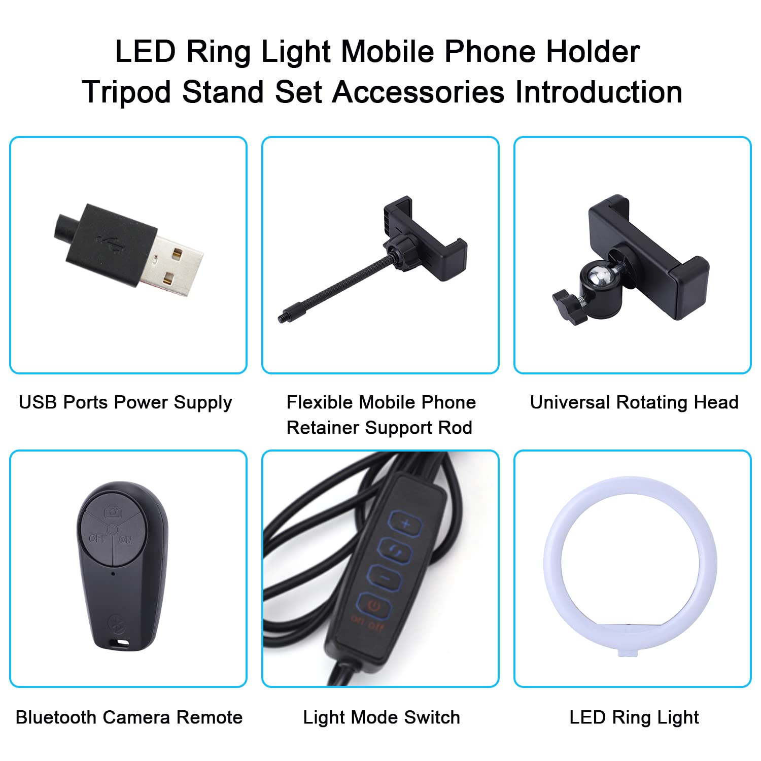 10'' Ring Light with 50'' Extendable Tripod Stand, LED Circle Lights with Phone Holder for Live Stream/Makeup/YouTube Video/TikTok, Compatible with All Phones