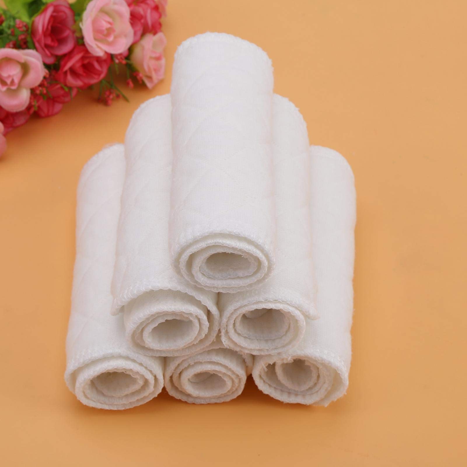 Sonew 10pcs Soft&Breathable Baby Diapers Toddler Cotton Nappy Insert Liners Reusable Cotton Cloth Diaper 12.5 * 4.7in Common Size(3 Layers)