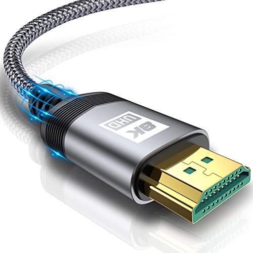 sweguard HDMI Cable 6.6ft [8K@60hz, 4K@144Hz 120Hz], 8K HDMI 2.1 Cable Ultra High Speed 48Gpbs DTS:X eARC HDR10 HDCP 2.2 & 2.3 Dolby Compatible with Roku TV PS5 PS4 Xbox HDTV Blu-ray&Monitor