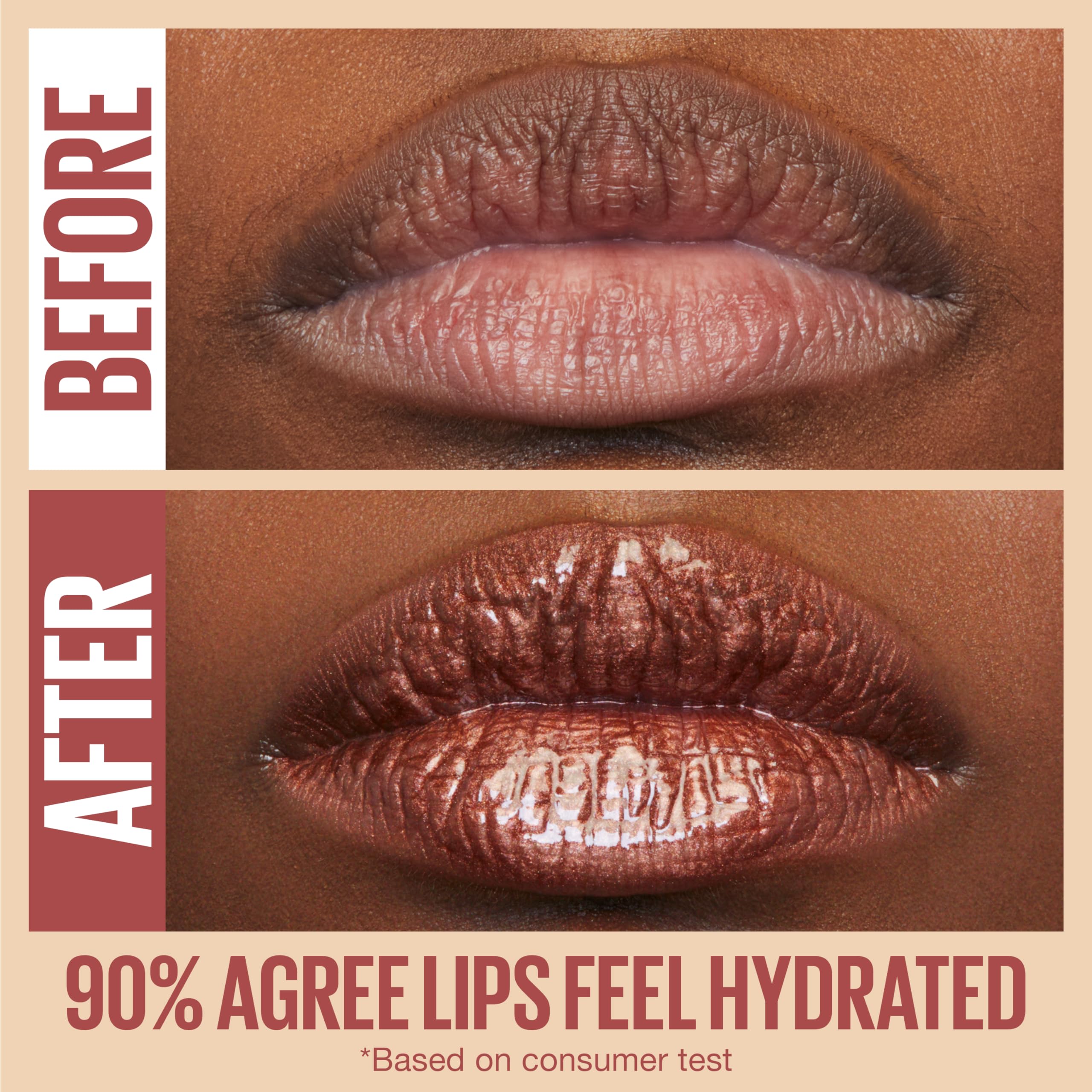 Maybelline Lifter Gloss, Hydrating Lip Gloss with Hyaluronic Acid, High Shine for Plumper Looking Lips, Crystal, Golden Neutral, 0.18 Ounce
