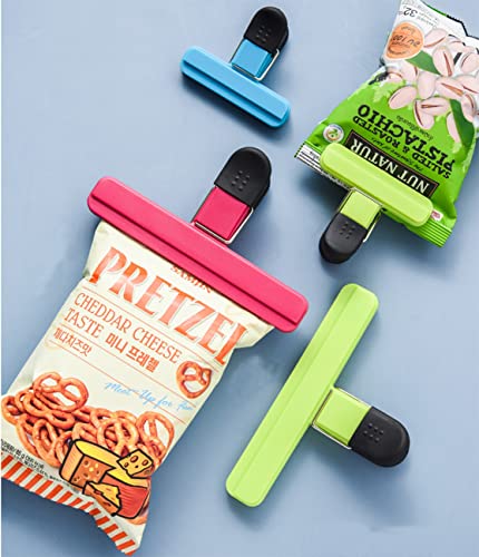 11 Pack Chip Bag Clips, Food Bag Clips Plastic Sealing Clips with Good Grips, Assorted Sizes Heavy Duty Bag Clips for Food Kitchen Bags