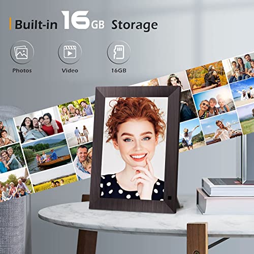 10.1 Inch Digital Picture Frame, Canupdog Smart WiFi Digital Photo Frame with IPS Touch Screen, 16GB Storage Auto Rotate Motion Sensor Electronic Picture Frame Share Photo via Frameo APP