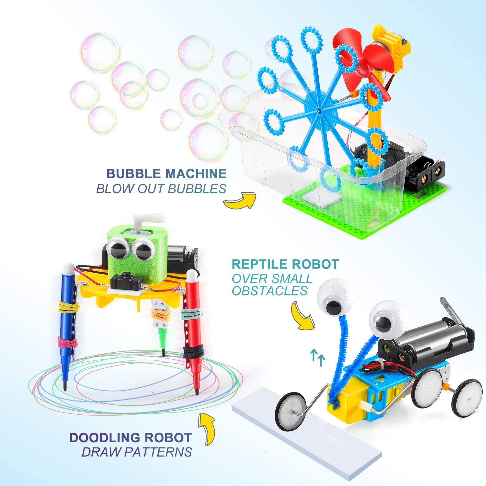 10 Set STEM Robot Kit for Kids 8-12, Boys Crafts for Girls Age 6-8, Science Kits for 8-10 Year Old