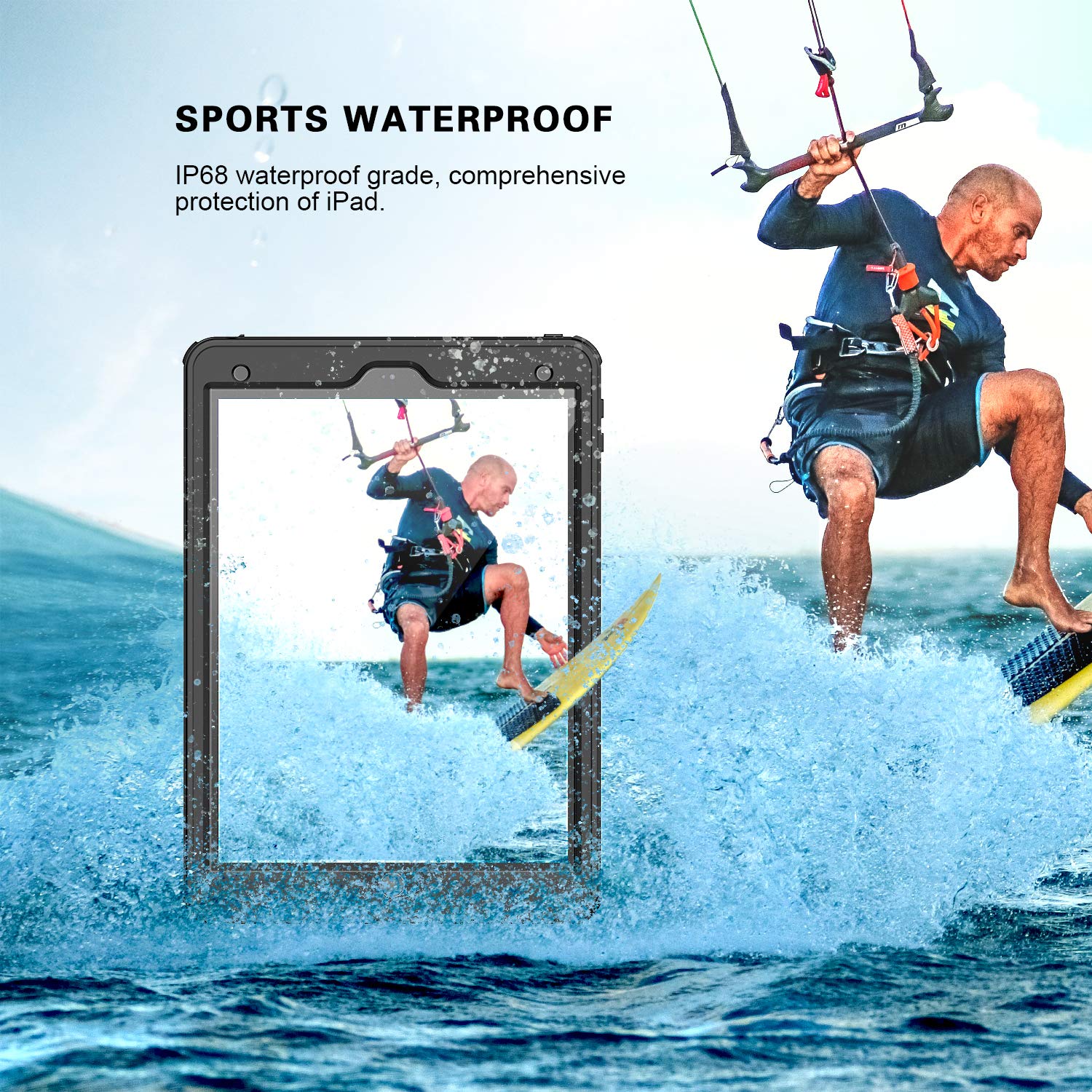 AICase iPad 7th Generation 10.2" 9th /8th/7th Generation/iPad 10.2 2021/2020/2019, Waterproof Protective with Built-in Screen Protector Shock-Absorbing Bumper Dustproof Full-Body Case