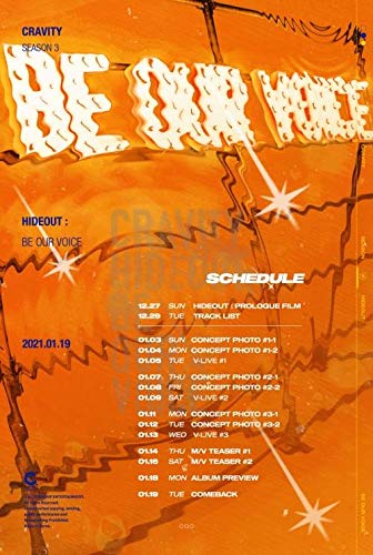Cravity Season3. Hideout: Be Our Voice Version.2 CD+132p PhotoBook+1p Sticker+1p Polaroid+Tracking Kpop Sealed