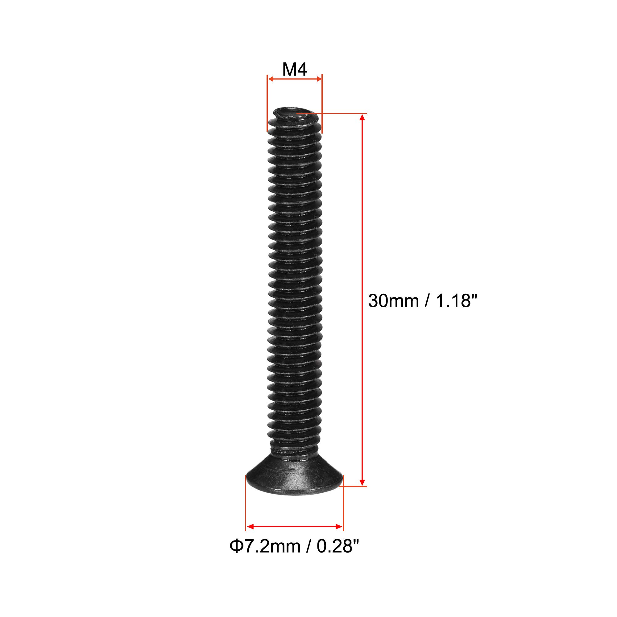 uxcell M4 x 30mm Phillips Screw Fastener Black for Laptop PC TV Fan Switch 50pcs
