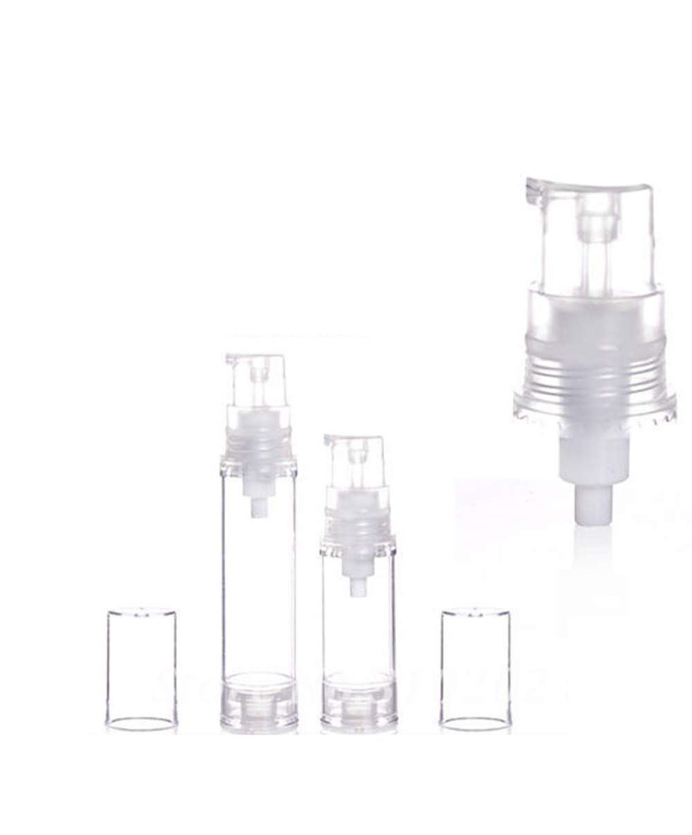15 Pcs Clear Airless Lotion Pump Bottles Empty Cream Vacuum Bottles Cosmetic Containers Travel Press Pump Bottles For Foundations,serums,and more (5ml)