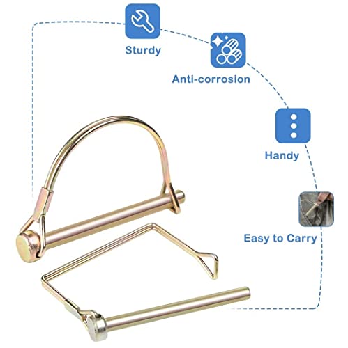 10 Pcs Safety Coupler Pins Kit - 1/4-inch Trailer Coupler Pin - Heavy-Duty Coupler Pin - Spring Steel- Long Lasting - One Kit with Multiple Uses by Automajor