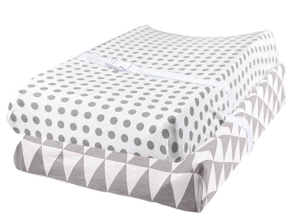 100% Organic Cotton Diaper Changing Pad Cover for Baby Boys & Girls–Soft 100% Woven Cotton–Universal, Elastic Trim Edges Design–Unisex– Perfect for Cradle and Bassinet,Stain Resistant & Machine Wash