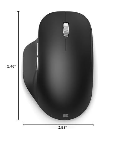 Microsoft Bluetooth Ergonomic Mouse - Matte Black with comfortable Ergonomic Design, Thumb Rest, up to 15months battery life. Works with Bluetooth enabled PCs/Laptops Windows/Mac/Chrome computers