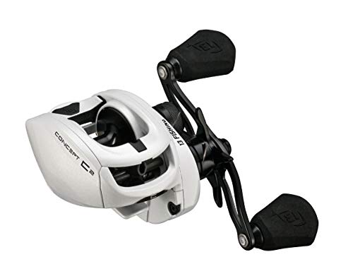 13 FISHING - Concept C2 - Low-Profile Baitcast Fishing Reel - 7.5:1 - Left Hand Retrieve (Fresh+Salt) - C2-7.5-LH, White