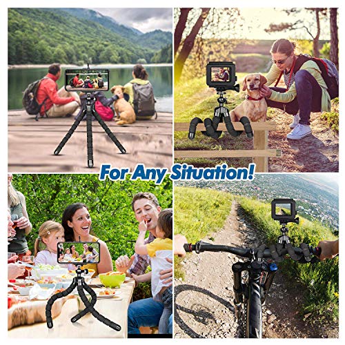 Flexible Phone Tripod with Wireless Remote, Mini Tripod Stand for iPhone 14 13 12 Mini 11 Pro Max XS XR X Samsung Android Camera Adjustable iPhone Tripod Stand for Video Recording Vlogging