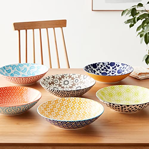 Certified International Chelsea All Purpose Porcelain Bowls, Set of 6, Multicolor, 32 ounces