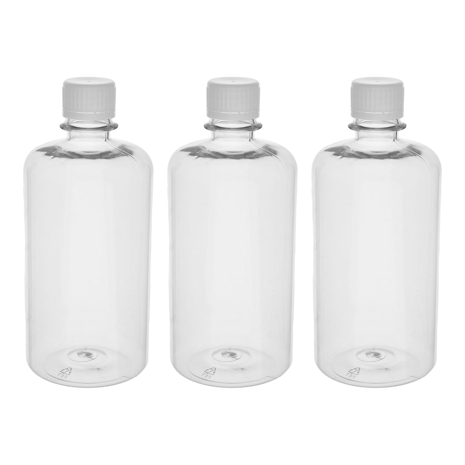 Aicosineg 10Pcs 500ml Plastic Container Lab Chemical Reagent Bottles 16.91oz Small Mouth Storage Bottles Plastic Sample Liquid Storage Containers Sealing Bottles with White Cap for Food Stores Clear