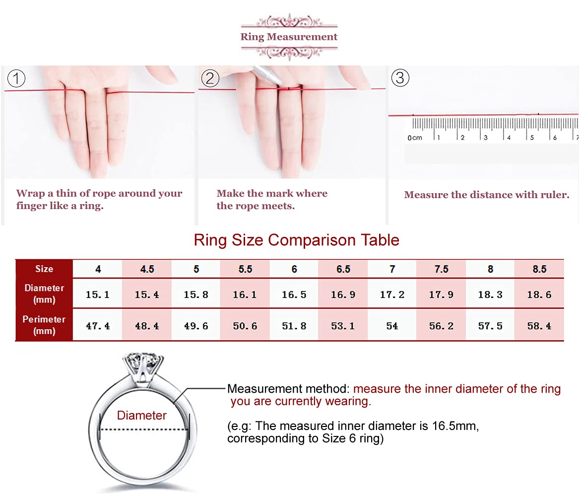 0.7ct Moissanite Engagement Wedding Ring for Women, 7 Stones 925 Sterling Silver D Color VVS Diamond Promise Ring with Certificate of Authenticity (6)