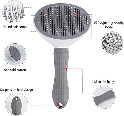 1208S Pet Grooming Brush Shedding and Dematting Comb for Small and Large Dogs, Cats-Pink