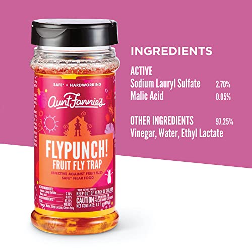 Aunt Fannie’s FlyPunch Fruit Fly Trap (2 Pack): for Indoor and Kitchen Use – Made with Plant Based Ingredients