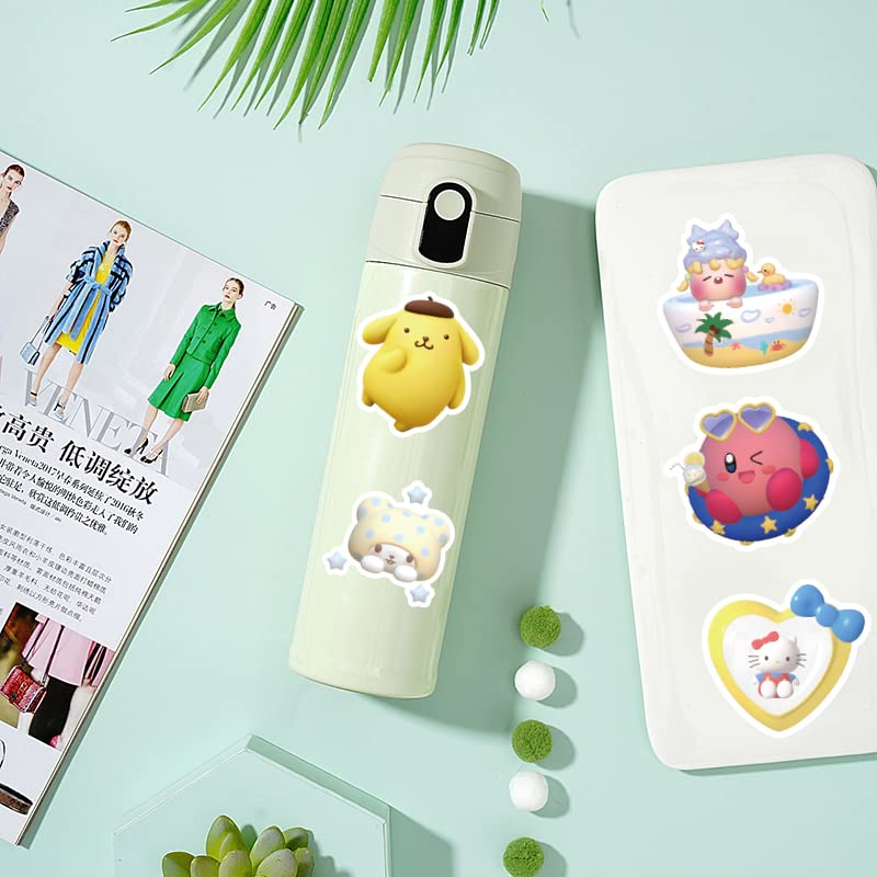 120Pcs 3D Kawaii Stickers Pack,Cartoon Keroppi Cinnamoroll Kitty,Waterproof Sticker for Laptop,Anime Vinyl Decals for Water Bottle,Skateboard,Hydroflasks,Cute Gifts for Friends Girls Kids