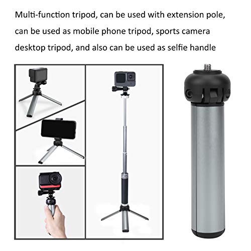 01 Aluminium Alloy Desktop Tripod Action Camera Mini Bracket Accessory with Extension Rods, Sports Cameras, Phones, Mirrorless Cameras and Other Equipment for Pocket 2(Mini Version Titanium)