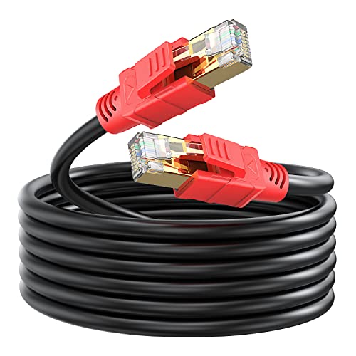 Cat 8 Ethernet Cable 200 FT, Heavy Duty 26AWG Cat8 Internet Cable LAN Network Cable High Speed 40Gbps, 2000Mhz SFTP Ethernet Cables, Weatherproof S/FTP UV Resistant Indoor & Outdoor Ethernet Cable