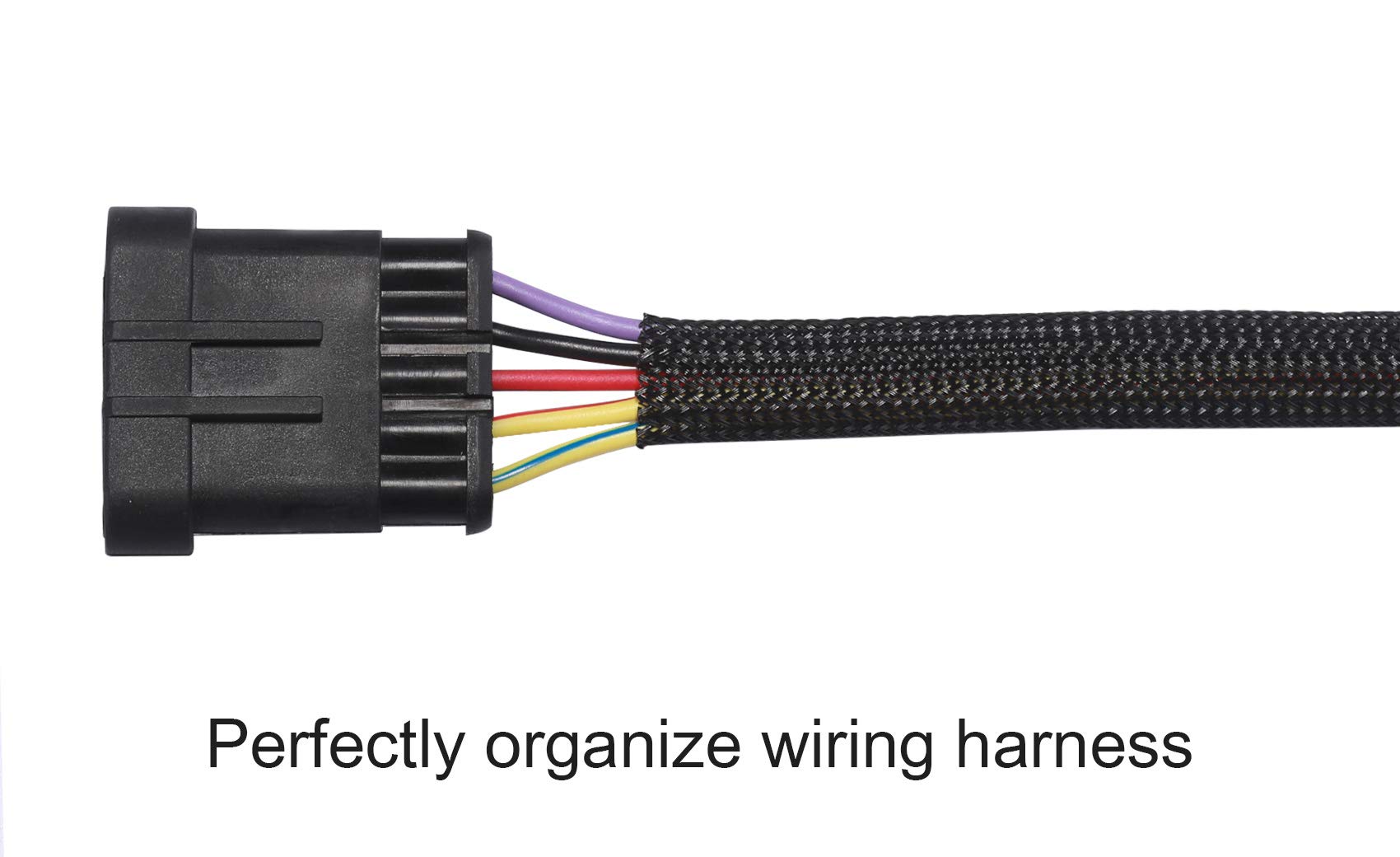 100ft - 1/2 inch PET Expandable Braided Sleeving – Black – Alex Tech Braided Cable Sleeve