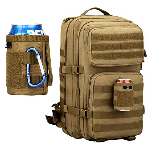 Molle Can Holder Coolie(s) Gifts for Men And Women 10-15 OZ Collapsible Nylon Can Beer Beverage Cooler Cover Insulator Holder Sleeve for Cola Beer Soda (Orange)