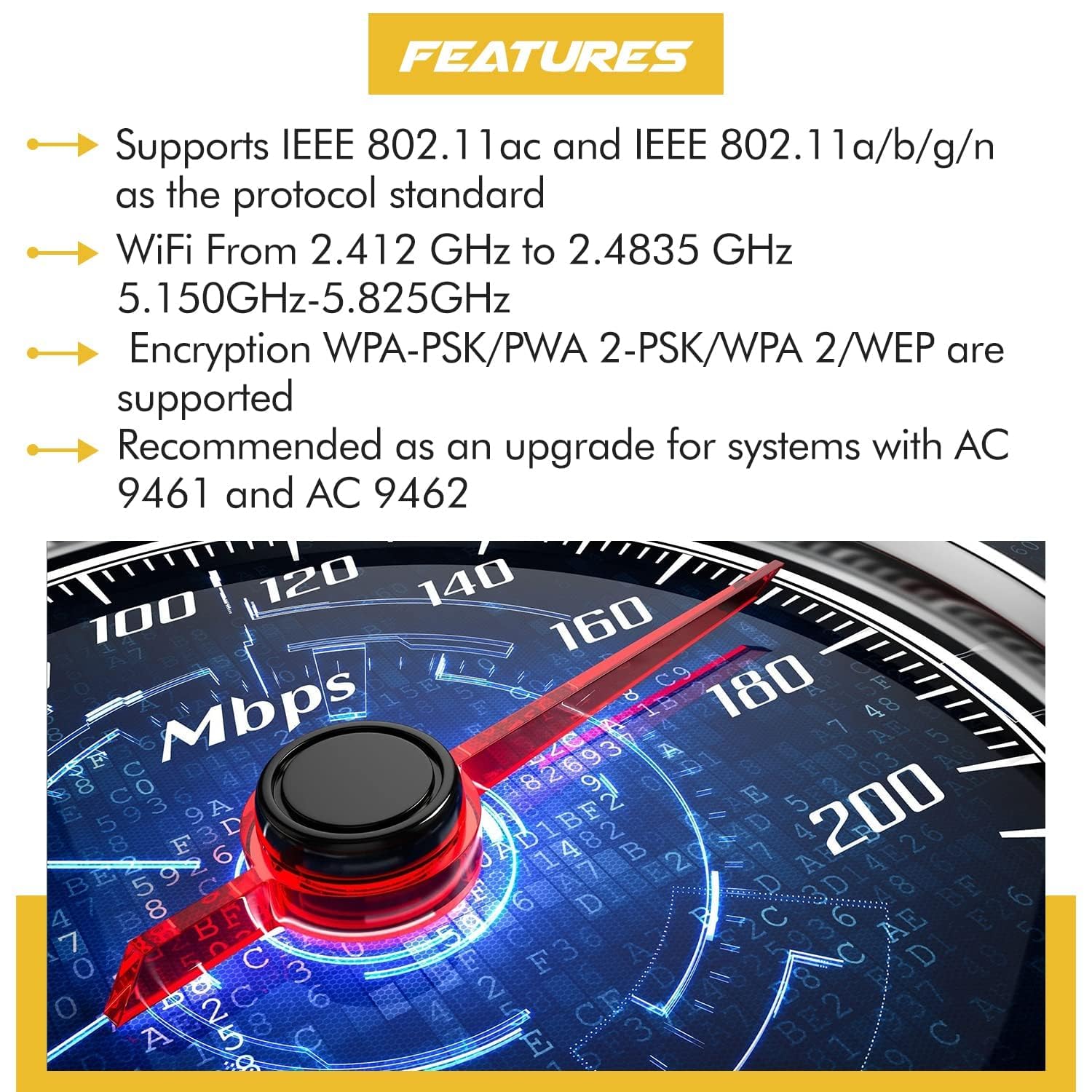 HighZer0 Electronics AC 9560 CNVio Legacy WiFi Adapter for PC | WiFi 5 Dual Band 802.11ac | Up to 1.73 Gbps | Supports Bluetooth 5.1 Windows & Linux | Requires 8-9th Gen Intel CPU | 9560NGW (AC9560)