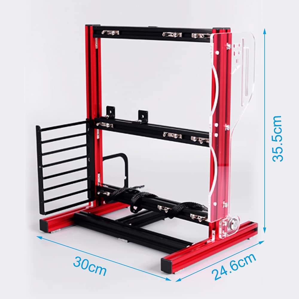 ITX (17 x 17cm) ATX MATX PC Motherboard Case Frame, Open Bare Metal Air Water Cooling Fan Stand Chassic Test Bench Vertical Rack Computer Board Overclocking Heat Dissipation(Vertical Black)