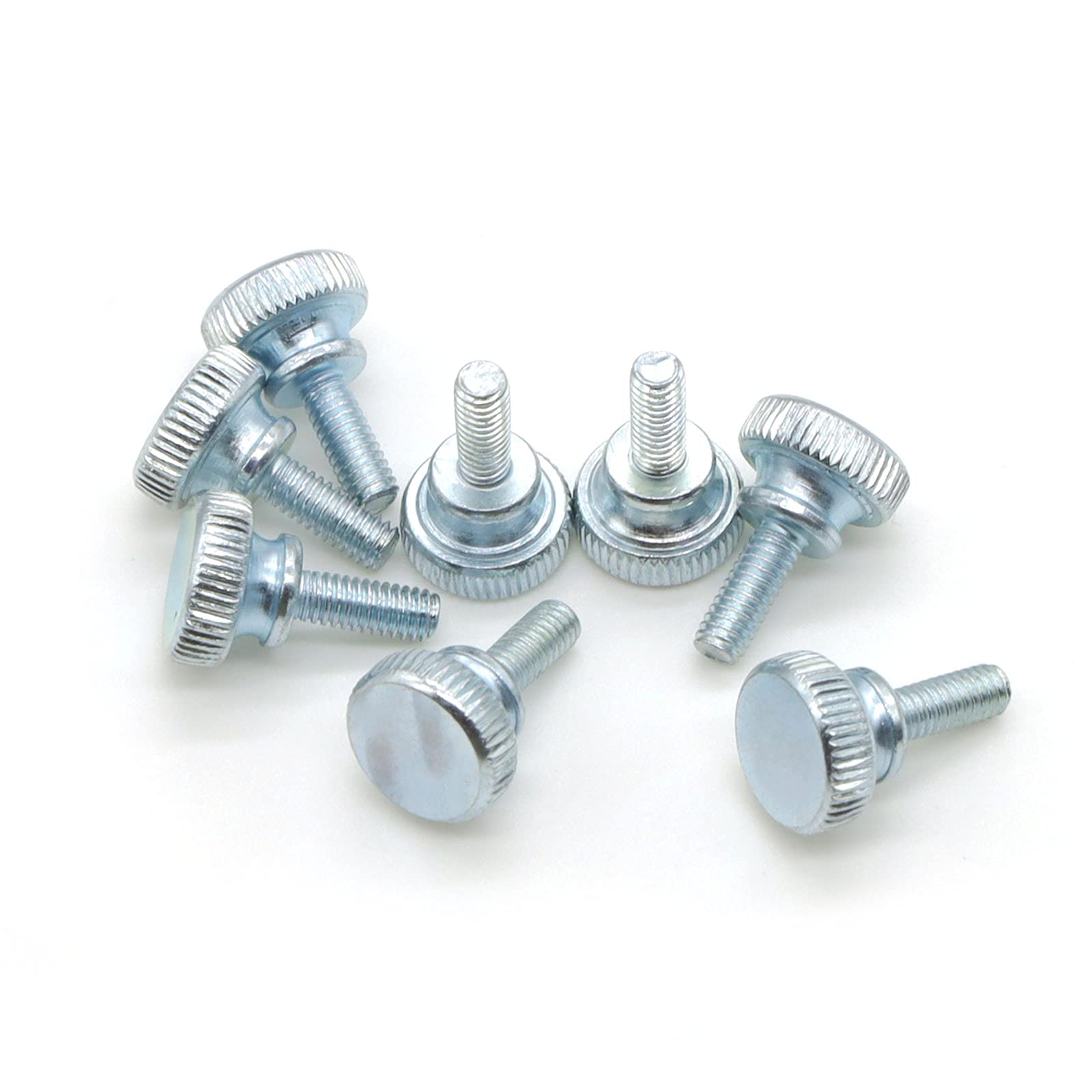 50 Pieces Flat Knurled Head Fully Threaded Thumb Screws Bolts Fastener, Thumbscrew Threaded Knurled Grip Knobs Thumb Screw (M4x10)