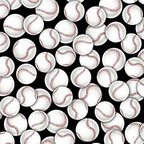 Baseball Anti-Pill No-Sew Throw Fleece Fabric Kit (50x60)