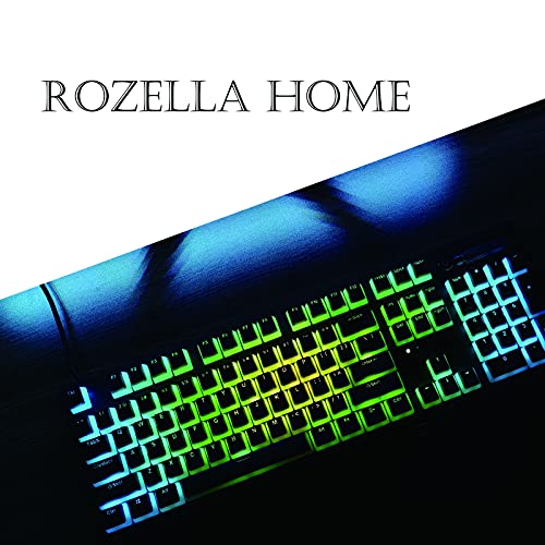 ROZELLA HOME Pudding Keycaps PBT Double- Shot OEM Profile ANSI Layout Compatible 60 61 87 TKL 104 108 Percent Mechanical Gaming Keyboard (Cyan)