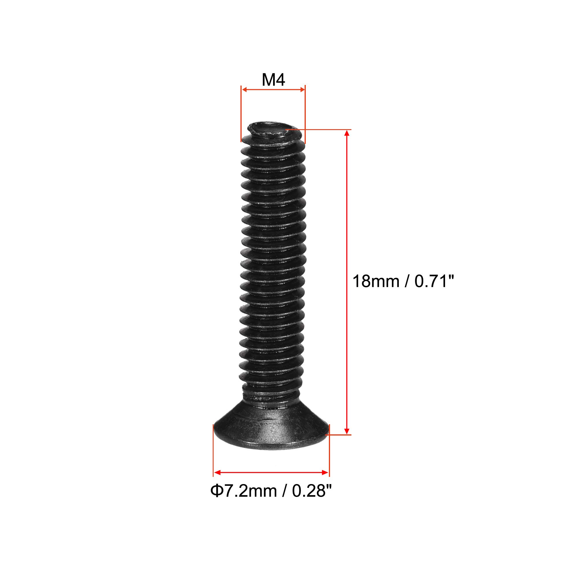 uxcell M4 x 18mm Phillips Screw Fastener Black for Laptop PC TV Fan Switch 200pcs