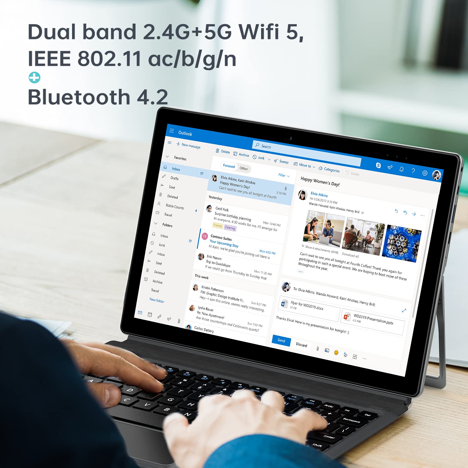 ALLDOCUBE iWORK20 2-in-1 Laptop, Tablet PC with Keyboard (and Stylus Pen), 10.1" Windows Tablet, Intel N4020 CPU, 4GB RAM/128GB ROM, Windows 10, Type-C, Support HDMI, Convertible Laptop
