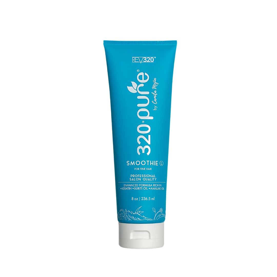 320Pure Smoothie Leave In Conditioner For Fine Hair 8oz, Sulfate Free, Color Safe & Lightweight Formula, Deep Repair Moisturizing Detangler for Fine, Frizzy, Curly, Thick, Wavy, Dry & Damaged Hair