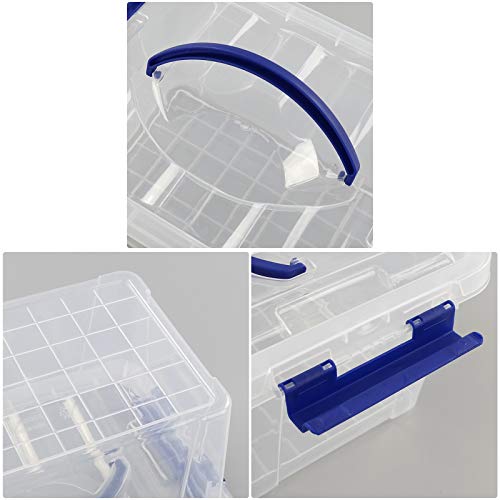 Rinboat 6 L Plastic Storage Bins, Clear, 2 Packs