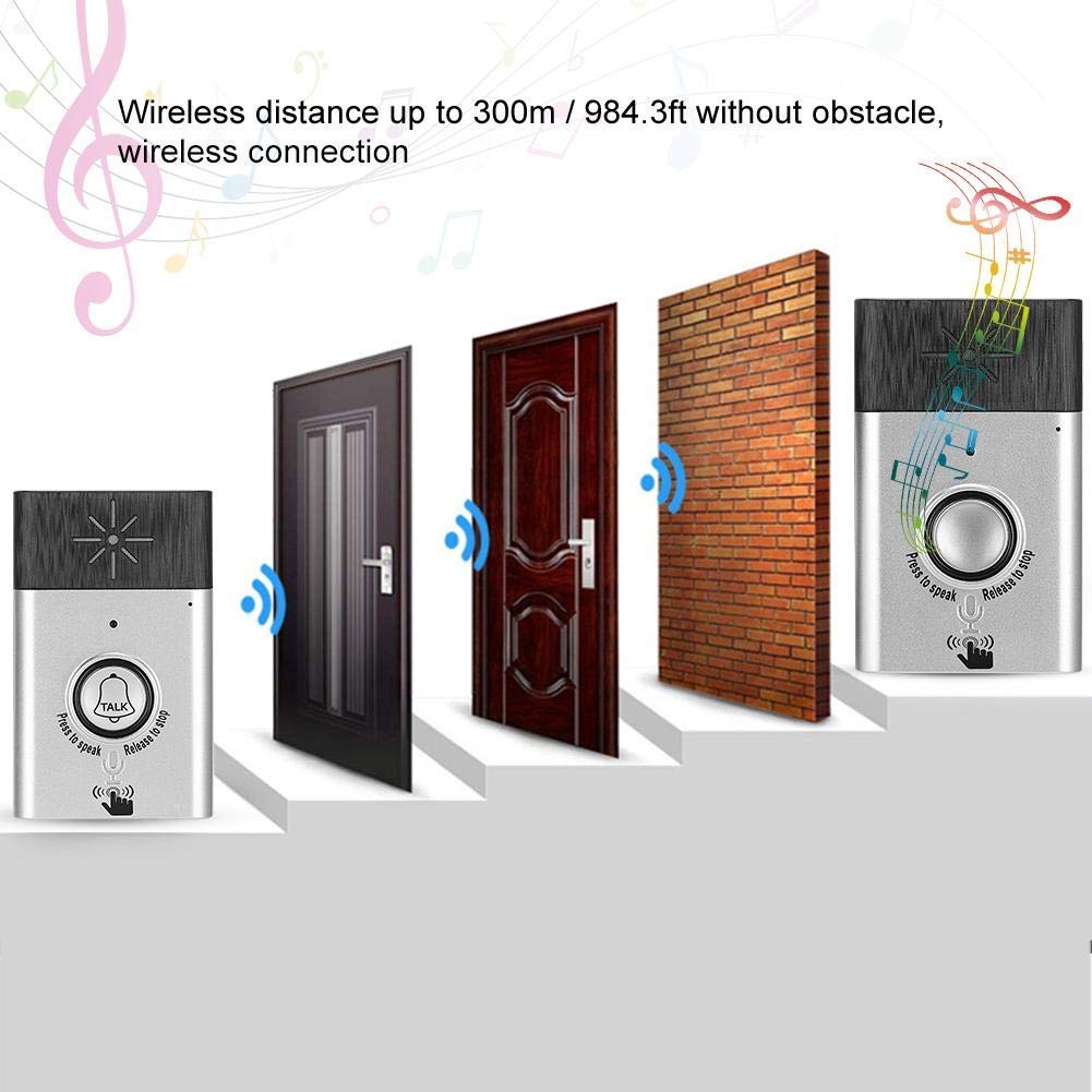 Tosuny Wireless Voice 2Way Intercom Doorbell with Builtin Speaker, Home Security Access Control System with 6 Months Long Standby time, Door Chime