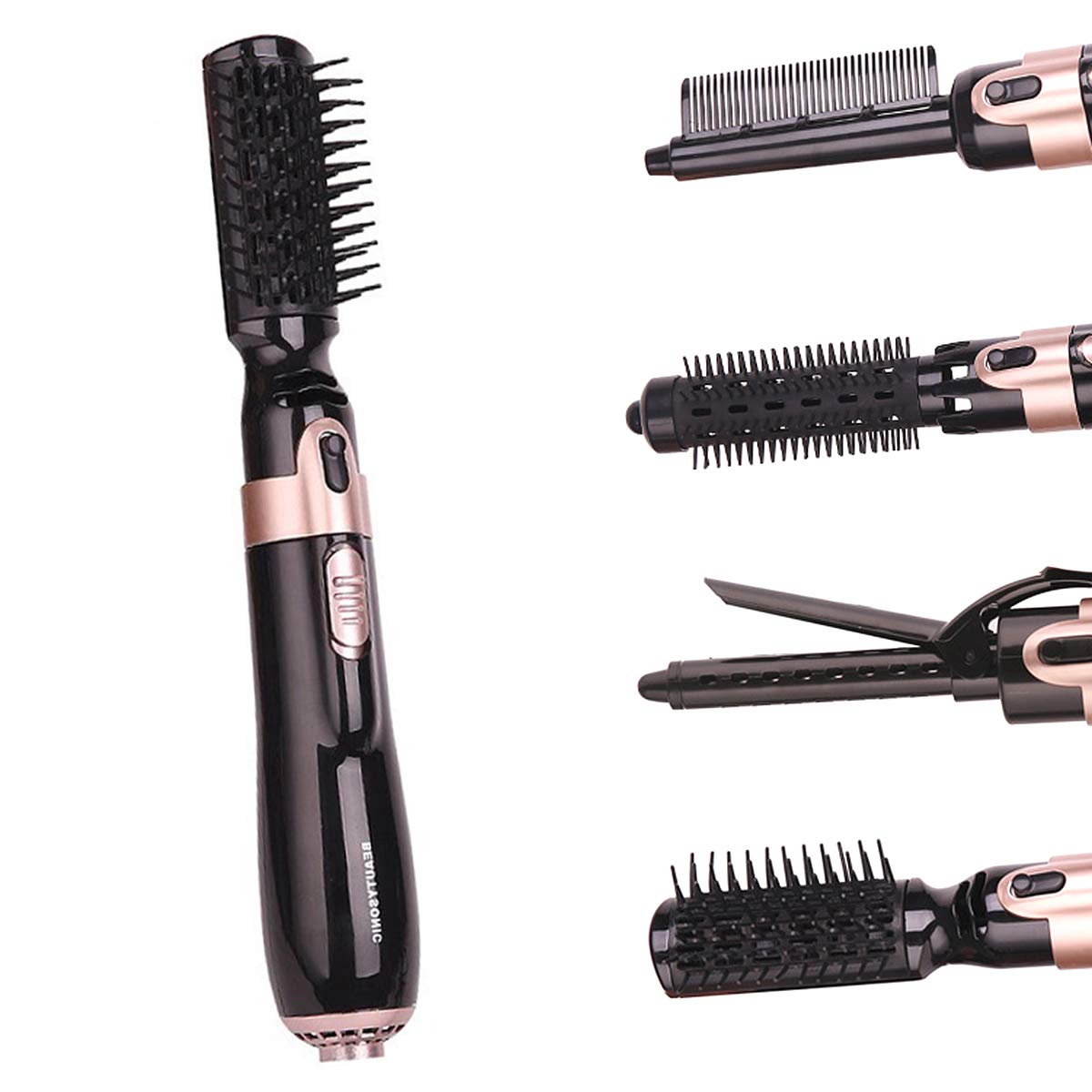 SZWH Hair Dryer Brush,Hot Air Hair Brush Comb,5 in 1 Hot Air Brush Hair Dryer and Volumizer Styler,Salon Negative Ionic Blow Dryer Straightener and Curler