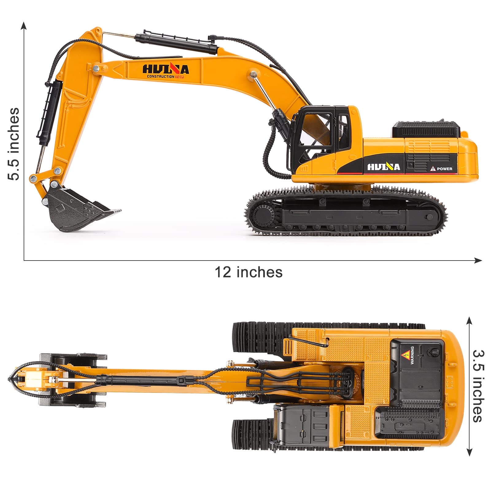 1/40 Scale Metal Excavator Toy, Diecast Construction Equipment Digger Trucks Toys for Boys Kids