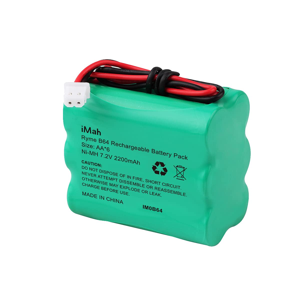 iMah Ryme B64 6-Cell AA 7.2V Battery 2200mAh Replacement for Security Alarm System GP2200AAH6YMX GP2200AAM6YMX GP130AAM6YMX 211AFH6XMK GP211AFH6XMK