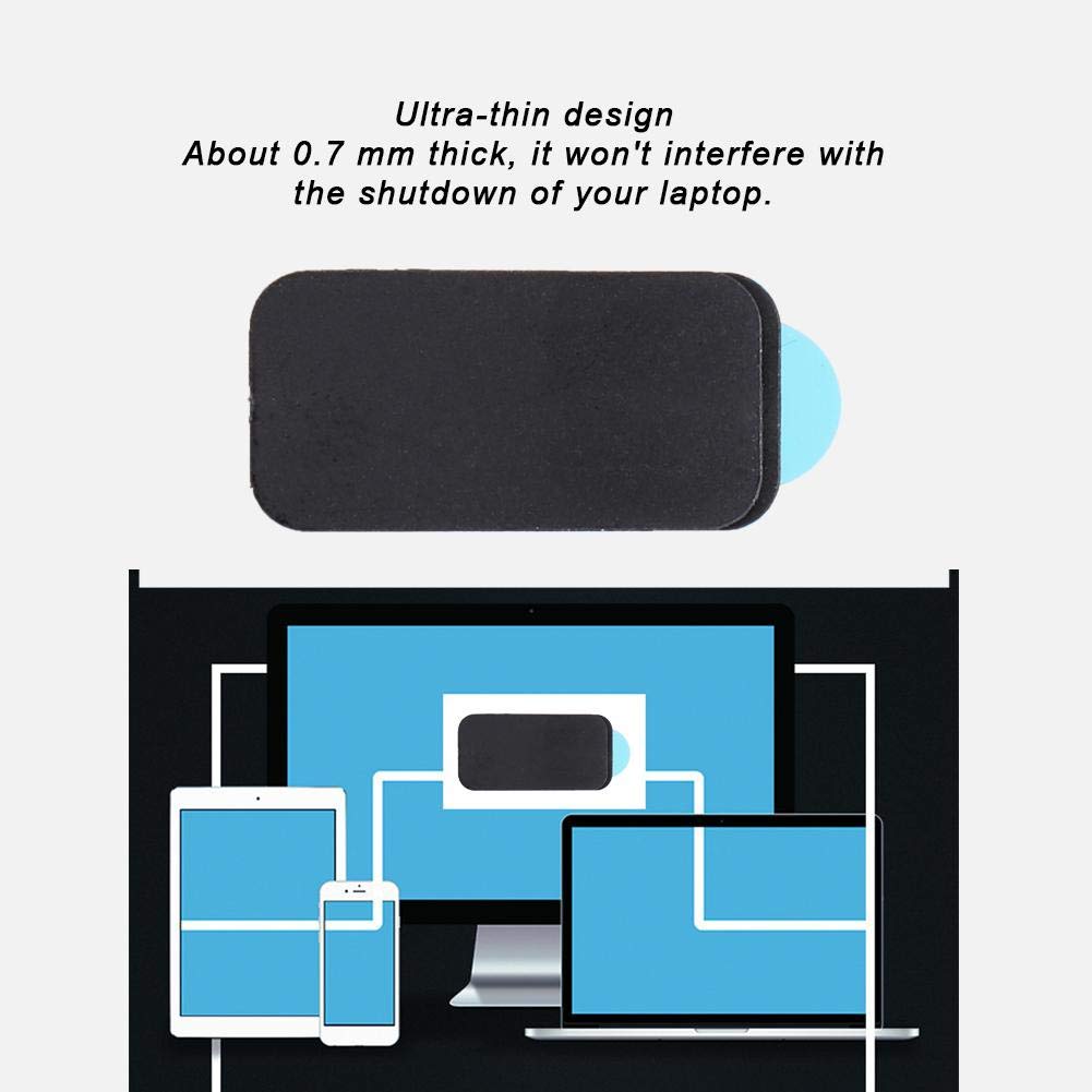 nwejron Webcam Cover, Practical Anti-peep Computer Camera Cover for Tablets for Laptops for Desktops for Smartphones(Black)