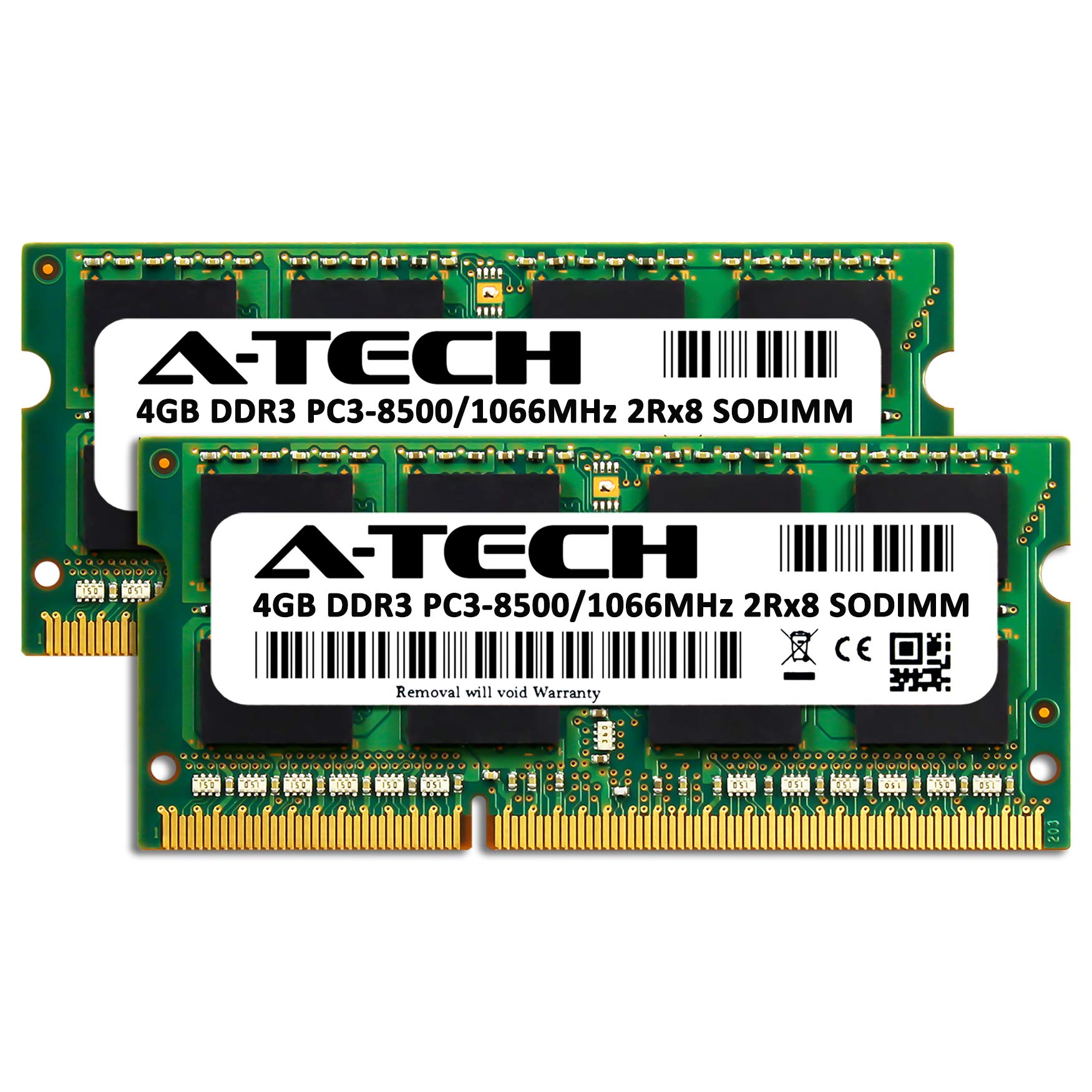 A-Tech 8GB (2 x 4GB) PC3-8500 DDR3 1066/1067 MHz RAM for MacBook, MacBook Pro, iMac, Mac Mini (Late 2008, Early/Mid/Late 2009, Mid 2010) | 204-Pin SODIMM Memory Kit